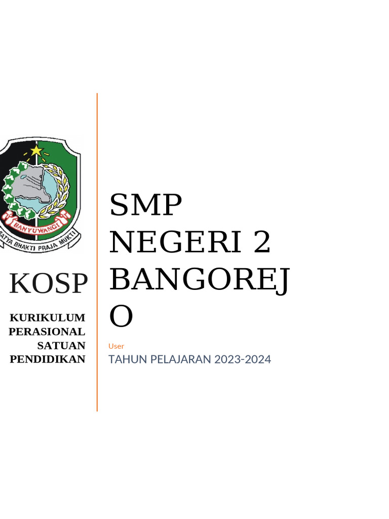 Kosp SMPN 2 Bangorejo 2023 2024 | PDF