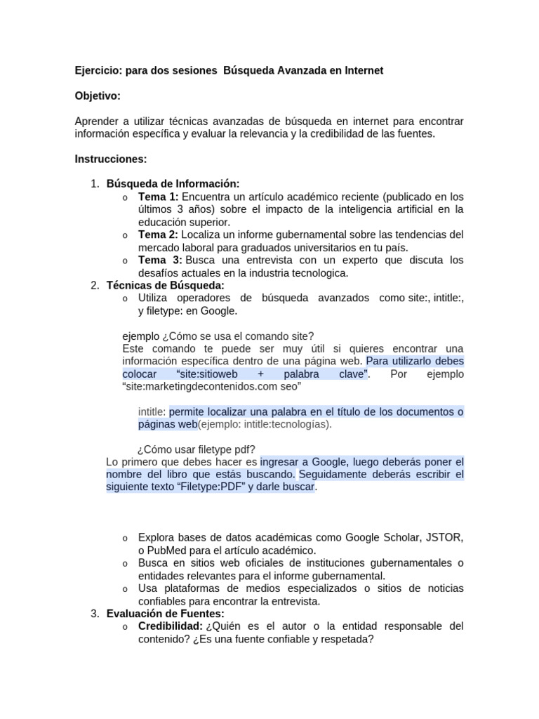 Ejercicio Dos Sesiones | PDF