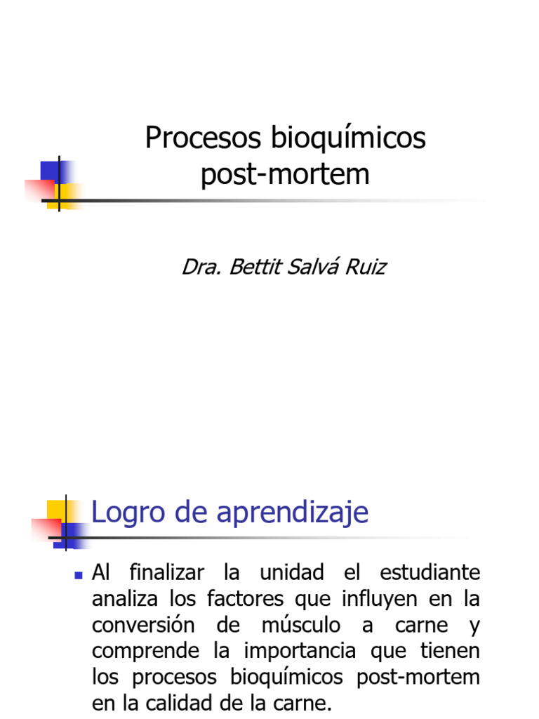 5 Clase Procesos Bioquímicos Postmortem | PDF