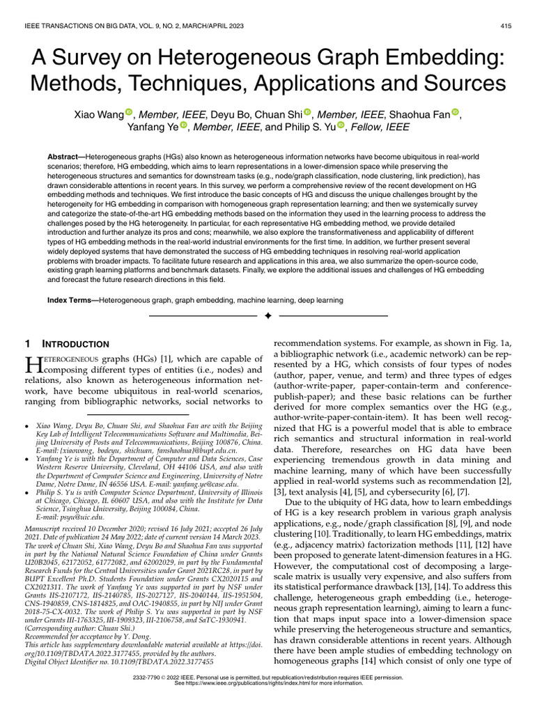 A Survey On Heterogeneous Graph Embedding Methods Techniques ...