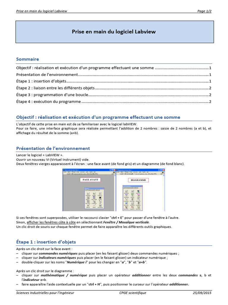 Prise en Main Du Logiciel Labview | PDF