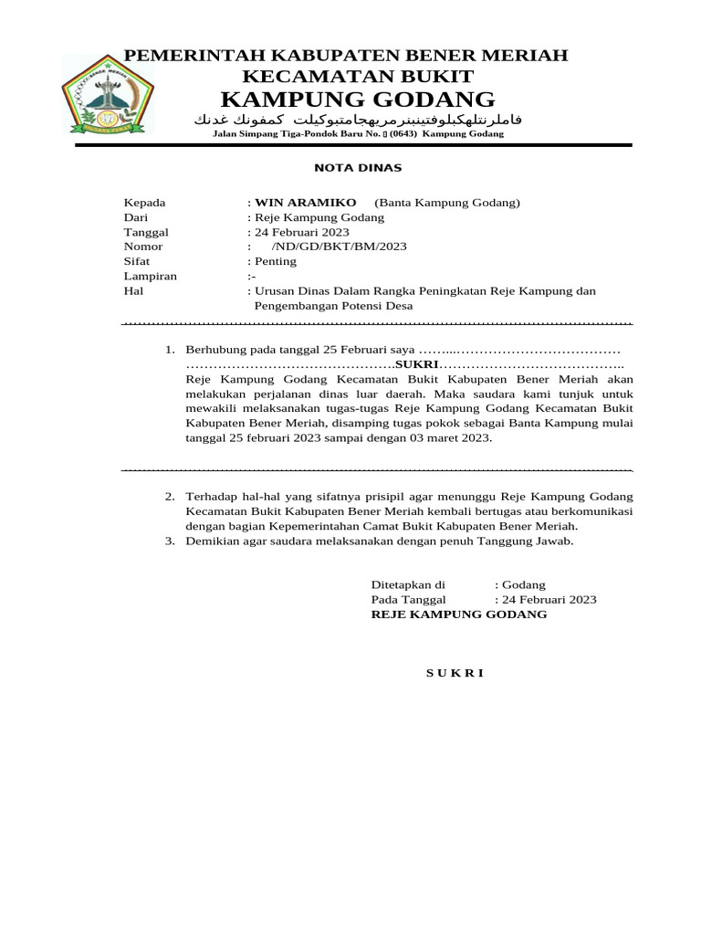 Nota Dinas | PDF