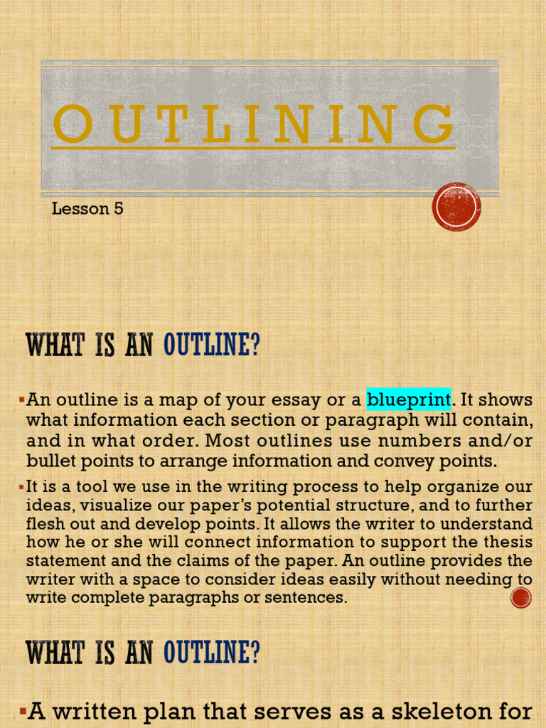 Lesson 5 Outlining | PDF