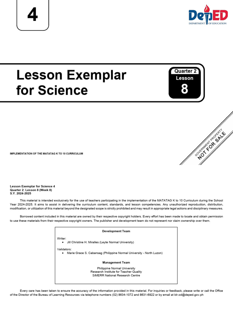 Q2 - LE - Science 4 - Lesson 8 - Week 8 | PDF
