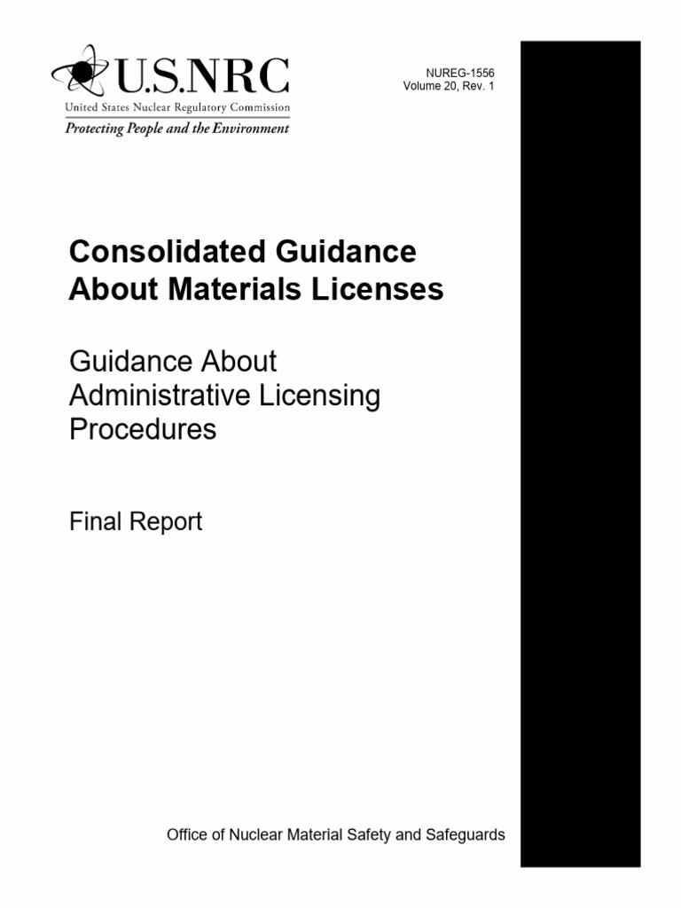 NRC - NUREG-1556 Vol20 Rev1 - Consolidated Guidance About Materials ...
