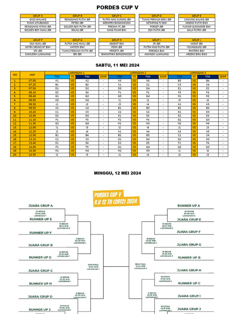 Jadwal Pertandingan PDF | PDF