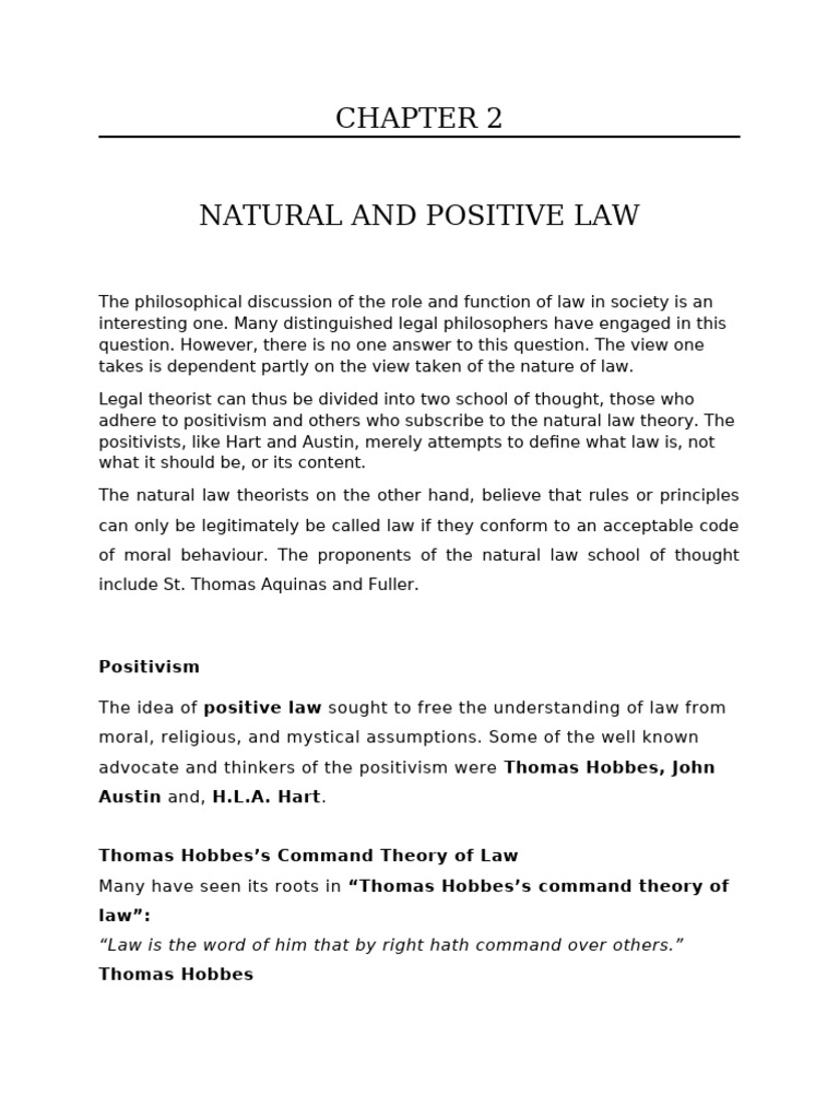 Chapter 2 Natural & Positive Theories | PDF