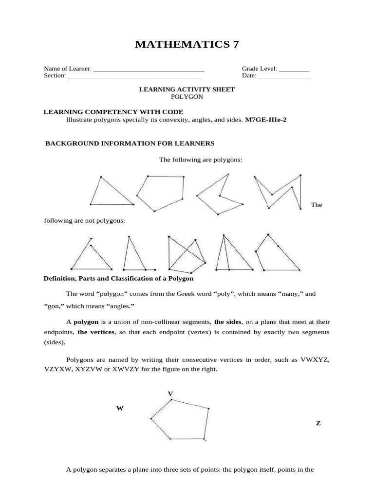 G7 Q3 6 Polygon | PDF | Triangle | Polygon