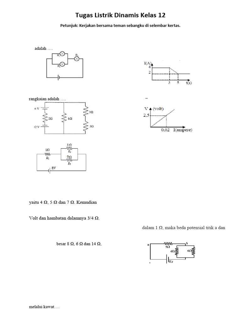 Tugas Listrik Dinamis Kelas 12 | PDF