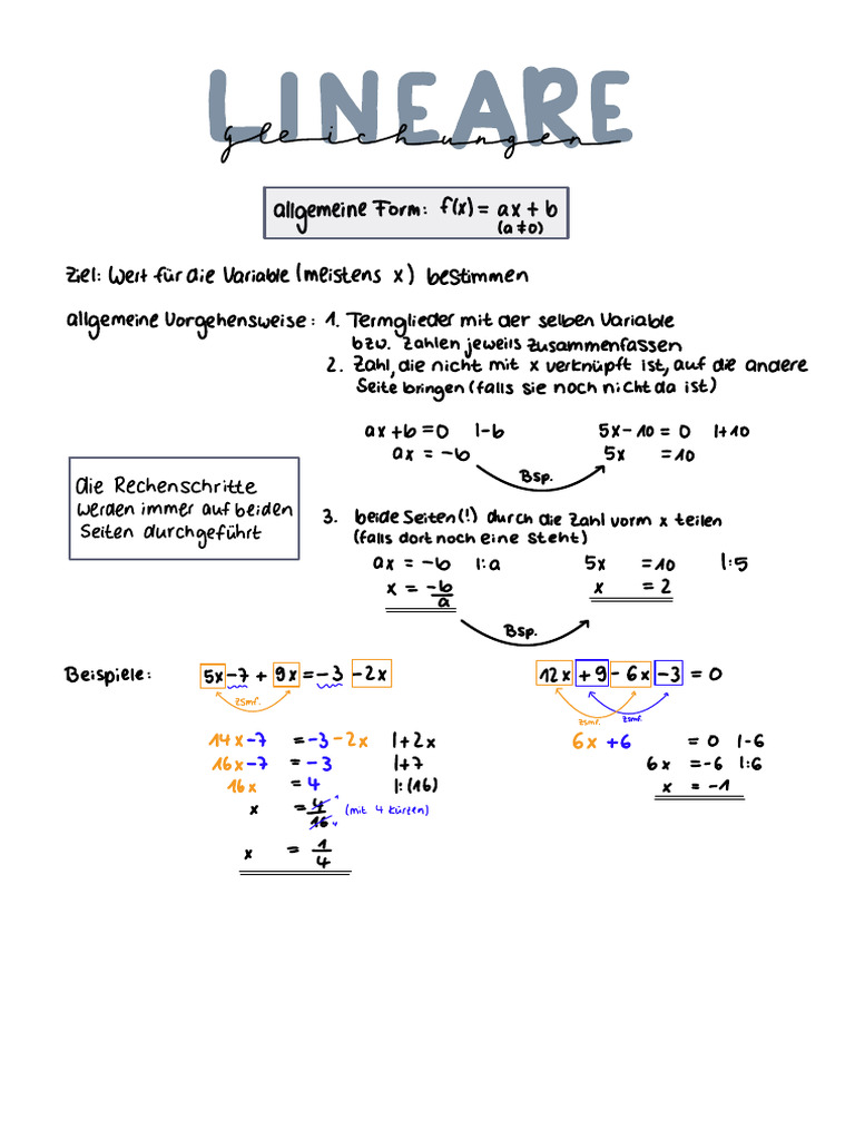 Lineare Gleichungen | PDF