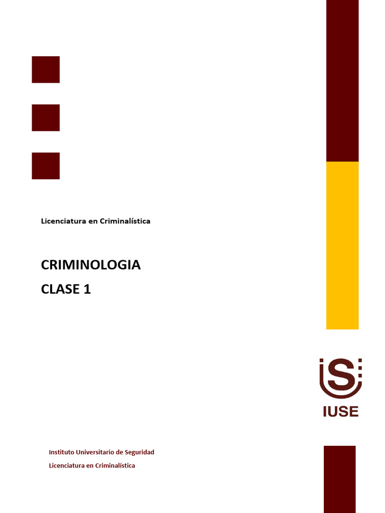 Criminologia Clase1 | PDF | Criminología | Crímenes