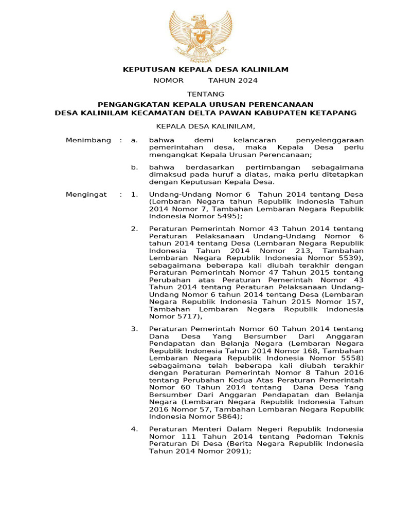SK-Perencanaan 2024 | PDF
