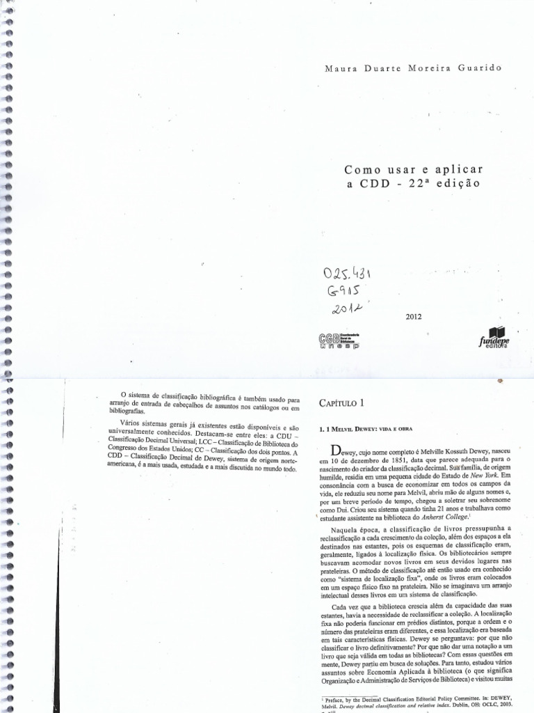 LDN. GUARIDO. Como Usar e Aplicar A CDD | PDF