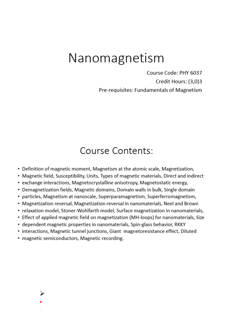 Nanomagnetism (13-05-23) | PDF