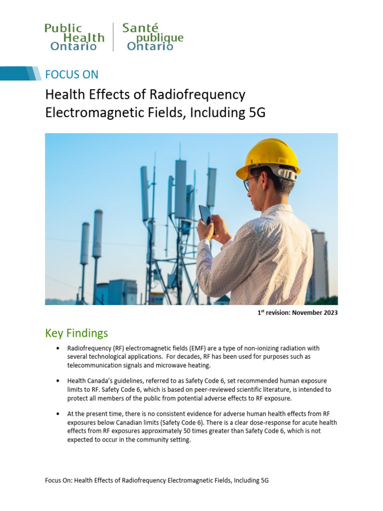 Health Effects Radio Frequency Electromagnetic Fields 5G | PDF