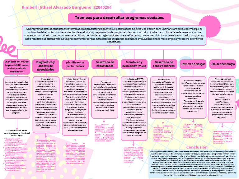 Tarea 5. Mapa conceptual “Técnicas de programas sociales” | PDF
