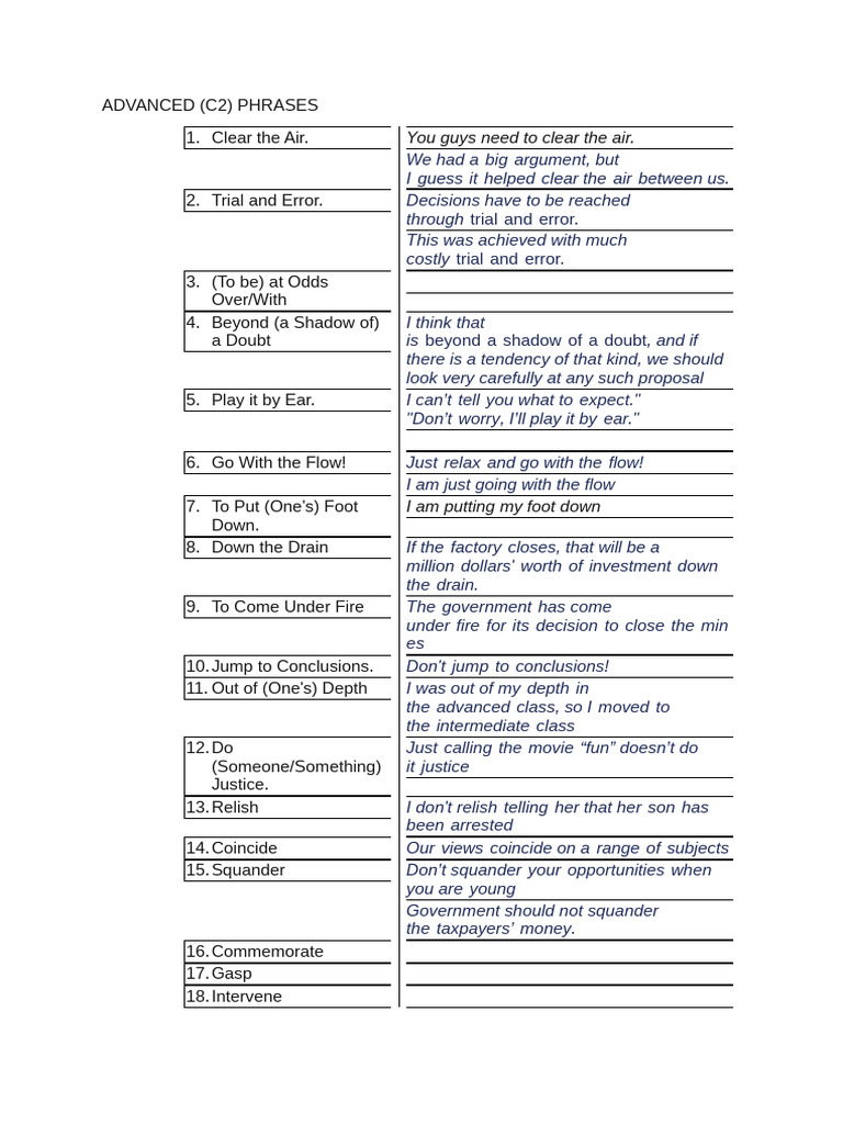 ADVANCED vocabulary | PDF