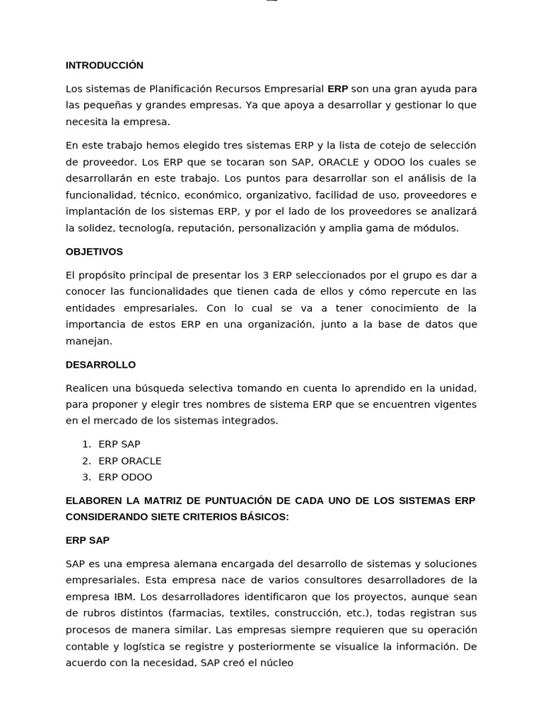 Tarea 1 ERP | PDF