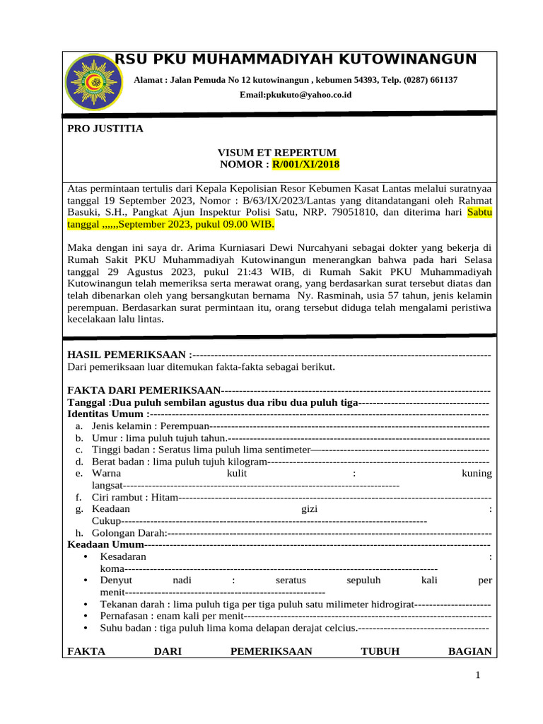 Visum Ny. Rasminah | PDF