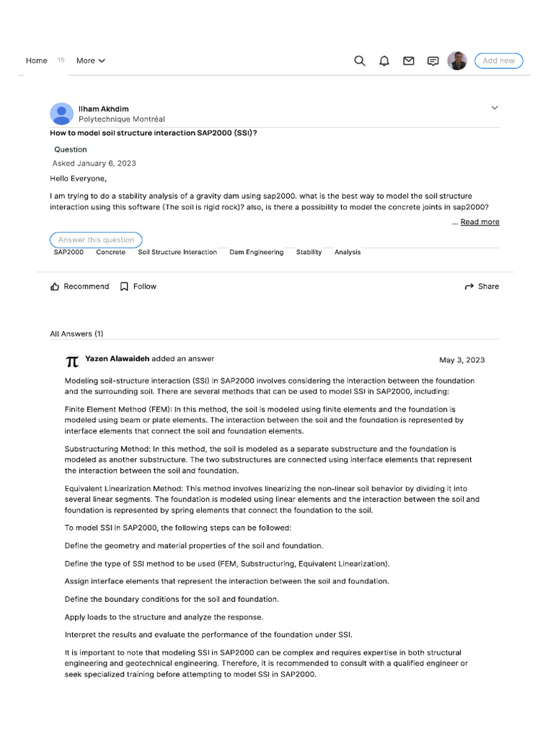 2023 QA Modeling Soil-Structure Interaction (SSI) in SAP2000 | PDF