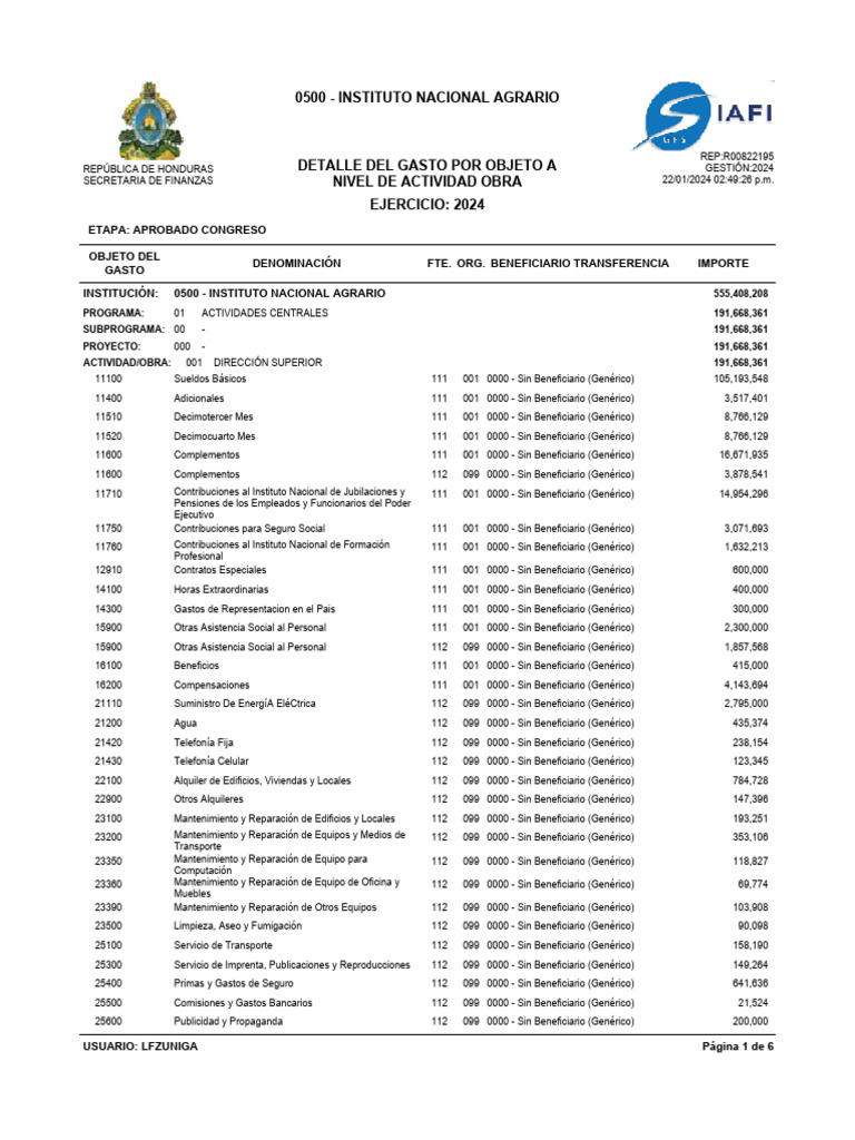 0500 - Instituto Nacional Agrario | PDF