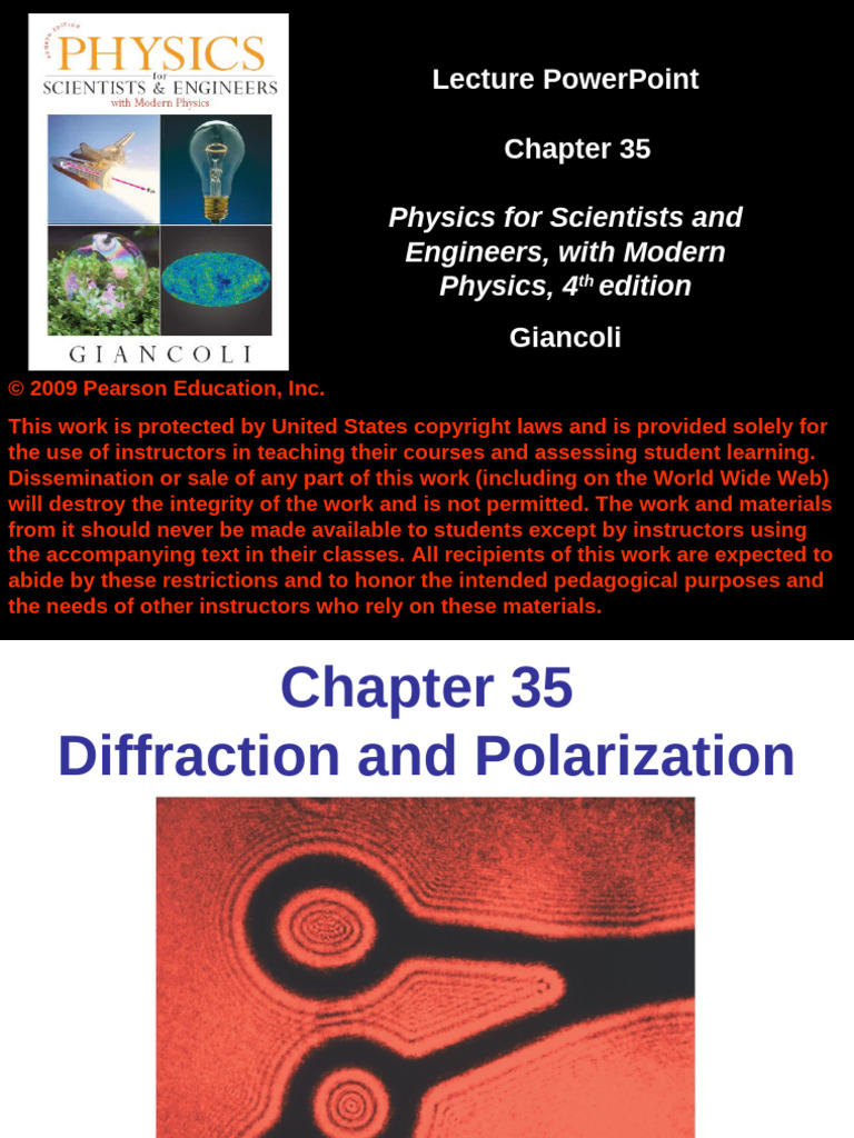Wave Theory of Light - Diffraction & Polarization | PDF
