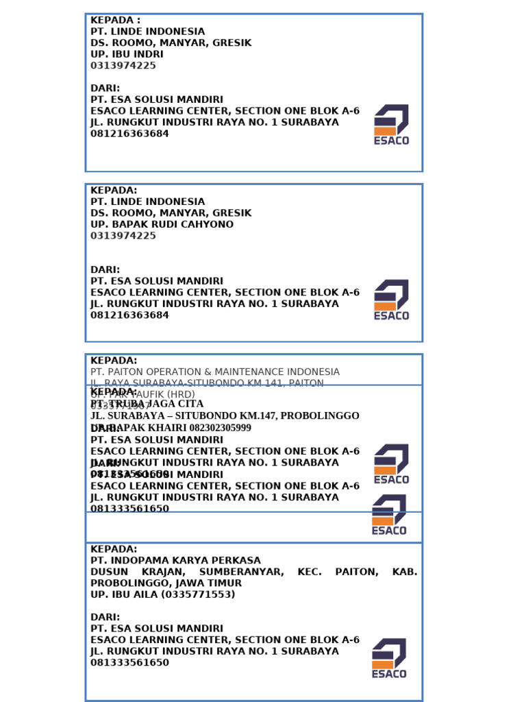 Form Pengiriman | PDF