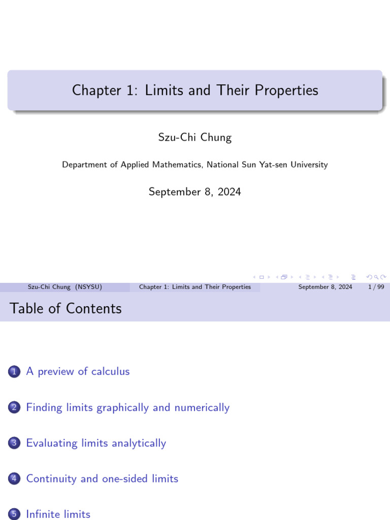 Calculus Chapter1 | PDF