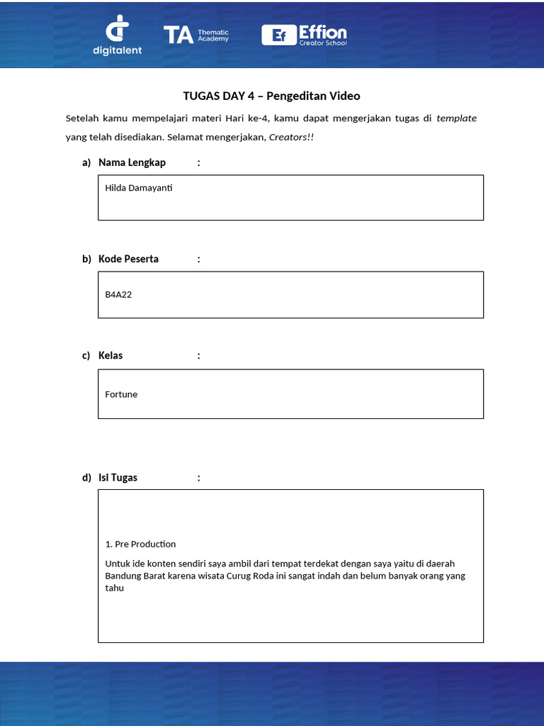 Template Tugas DAY 4 | PDF
