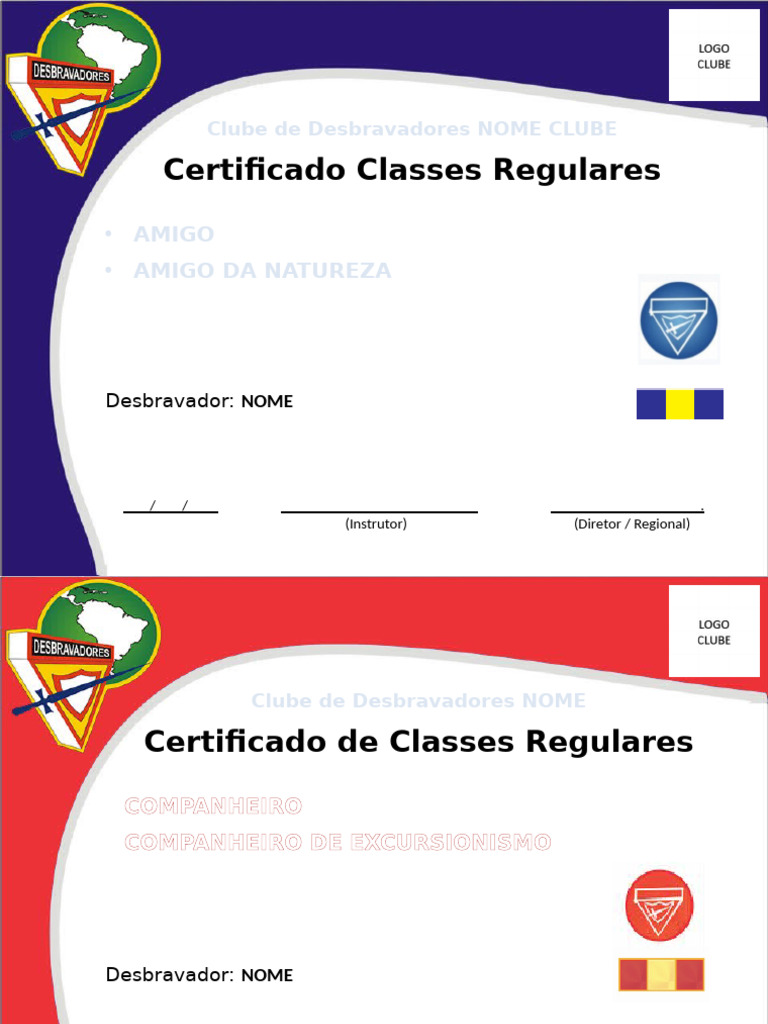 Modelos de Certificados Classes 2023 Padrao | PDF