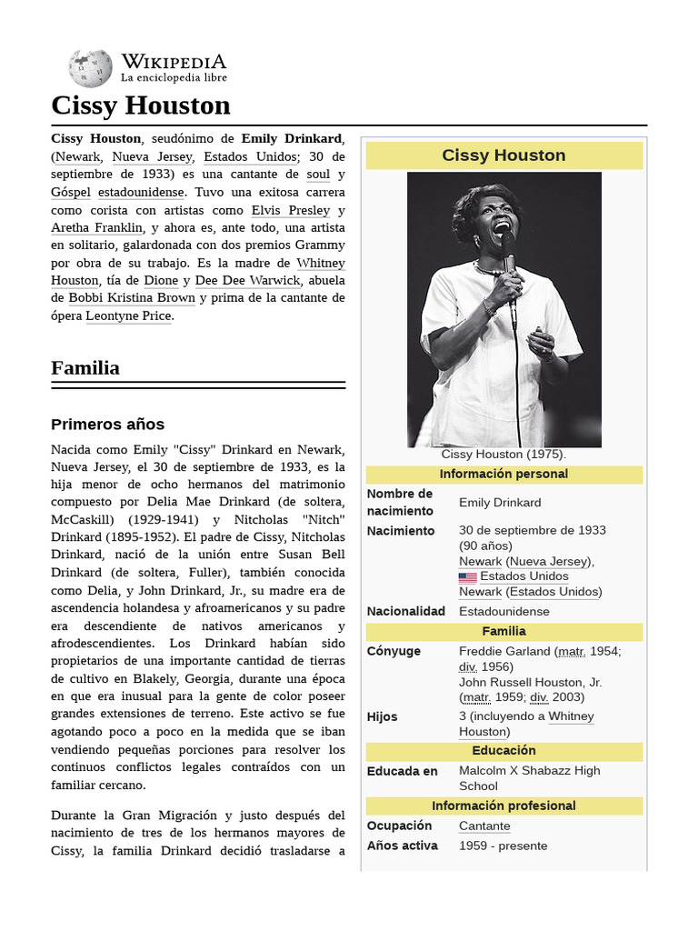 Cissy Houston | PDF | Soul Music | Social Science