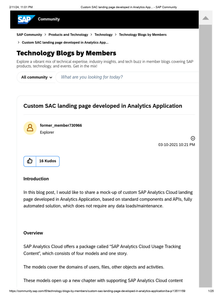 Custom SAC landing page developed in Analytics App... - SAP Community | PDF