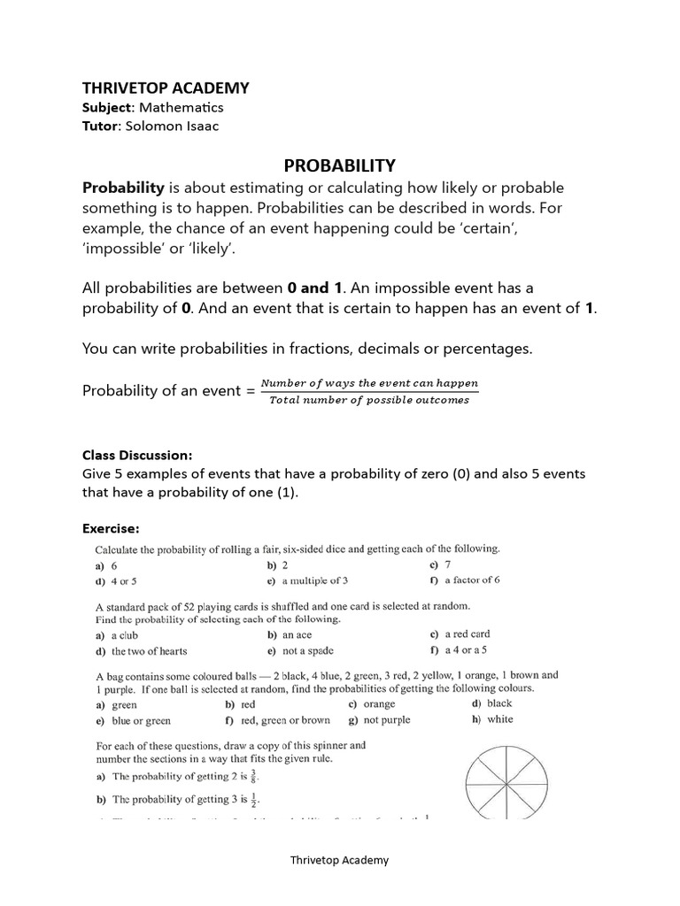 Probability 1 | PDF