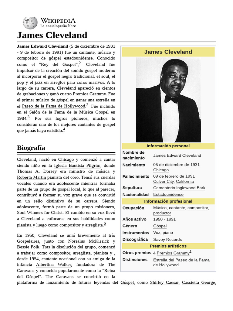 James Cleveland: Rey del Gospel | PDF | African American Music | Art
