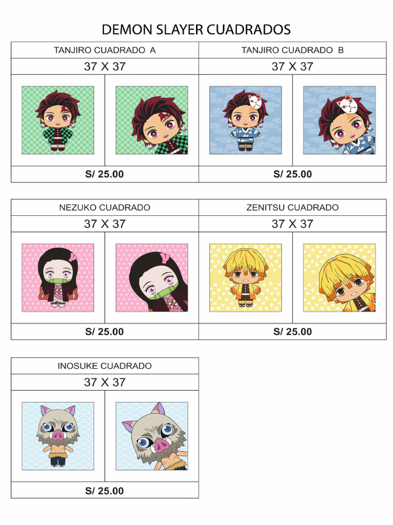 Demon Slayer Cuadrados | PDF