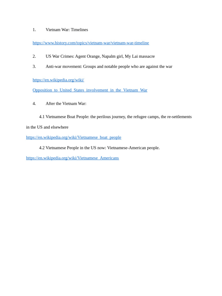 Vietnam War Topics | PDF