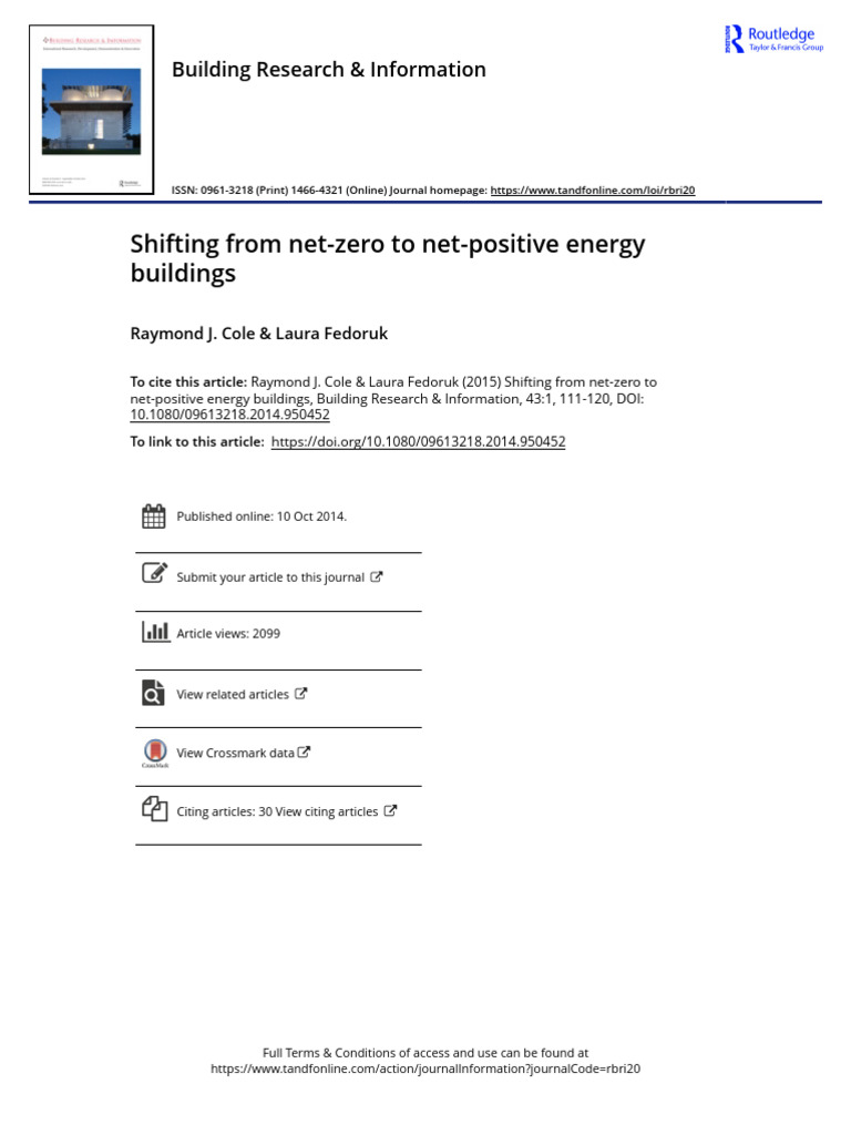 Shifting From Net-Zero To Net-Positive Energy Buildings | PDF