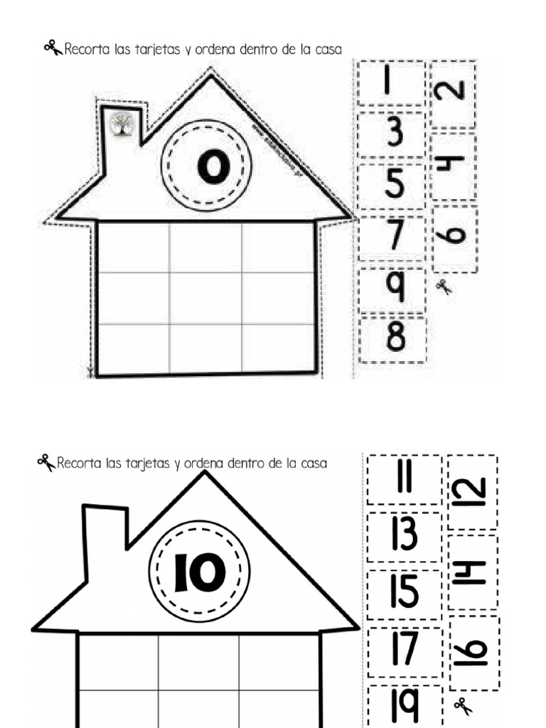 Casita de Los Numeros 0 Al 20 | PDF