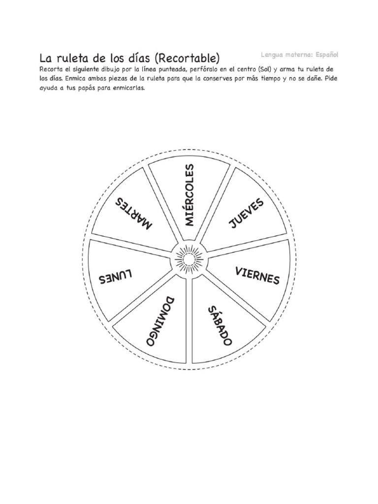 Ruleta de Los Días de La Semana | PDF