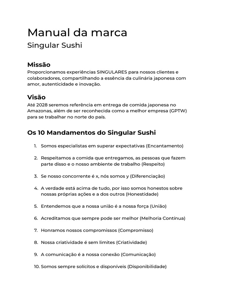 MVV - Singular Sushi | PDF