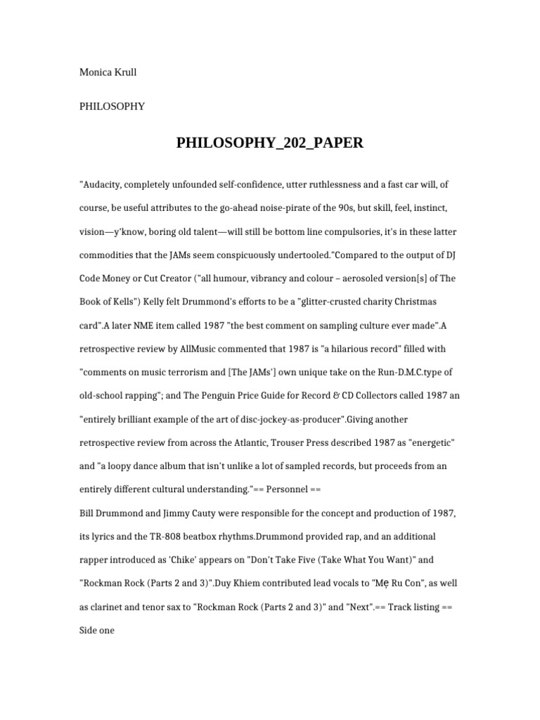 Philosophy 202 Paper | PDF