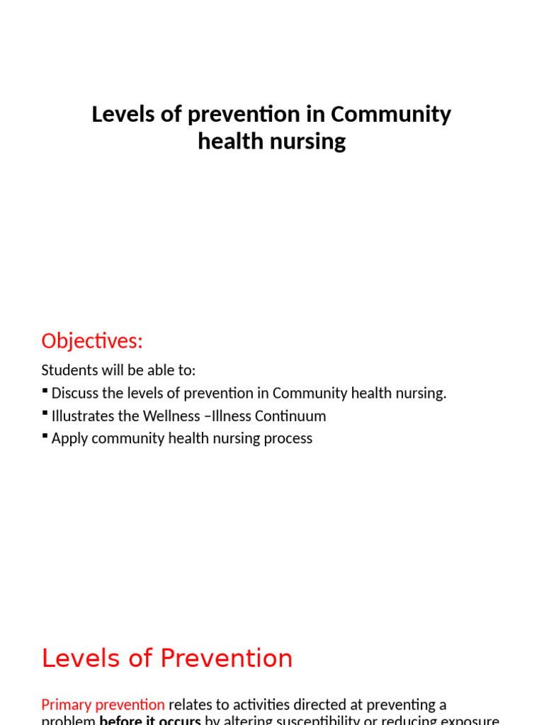 3 - Levels of Prevention in CHN | PDF