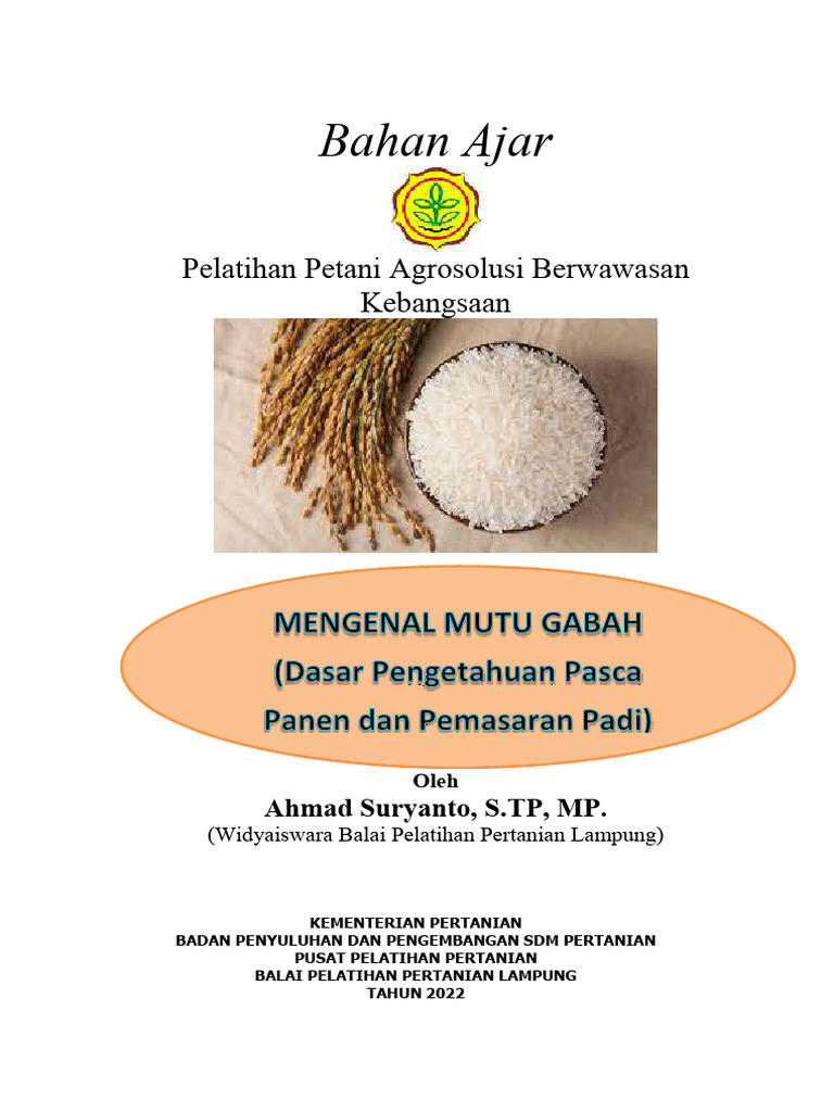 7- BAHAn ajar mutu gabah | PDF