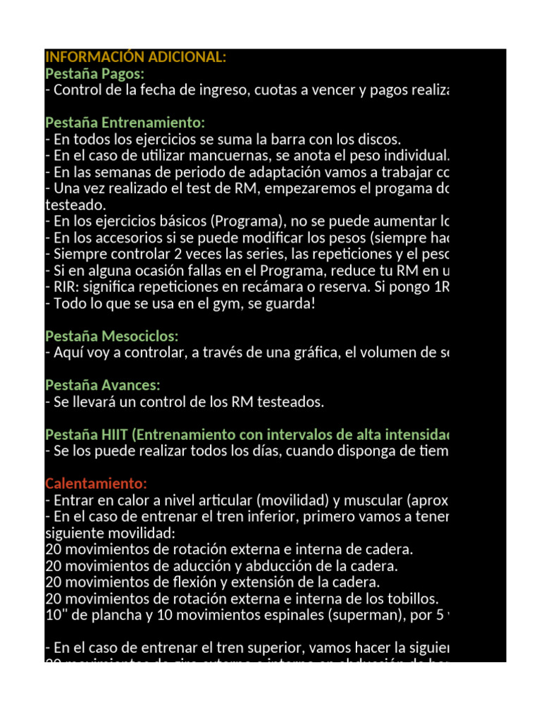 Programa PowerBuilding Clemente | PDF