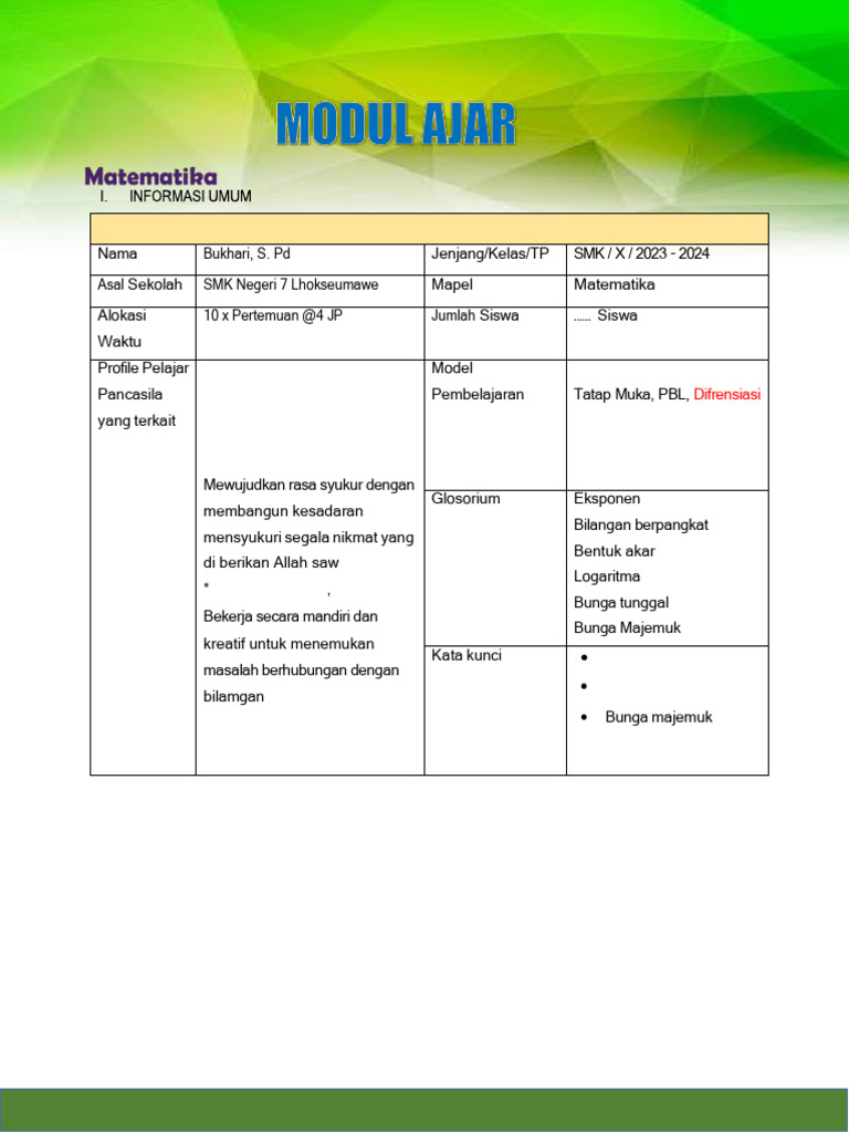 Modul Bulan 10 Bk Pdf