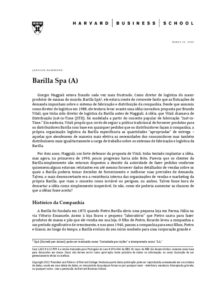 Caso Barilla | PDF