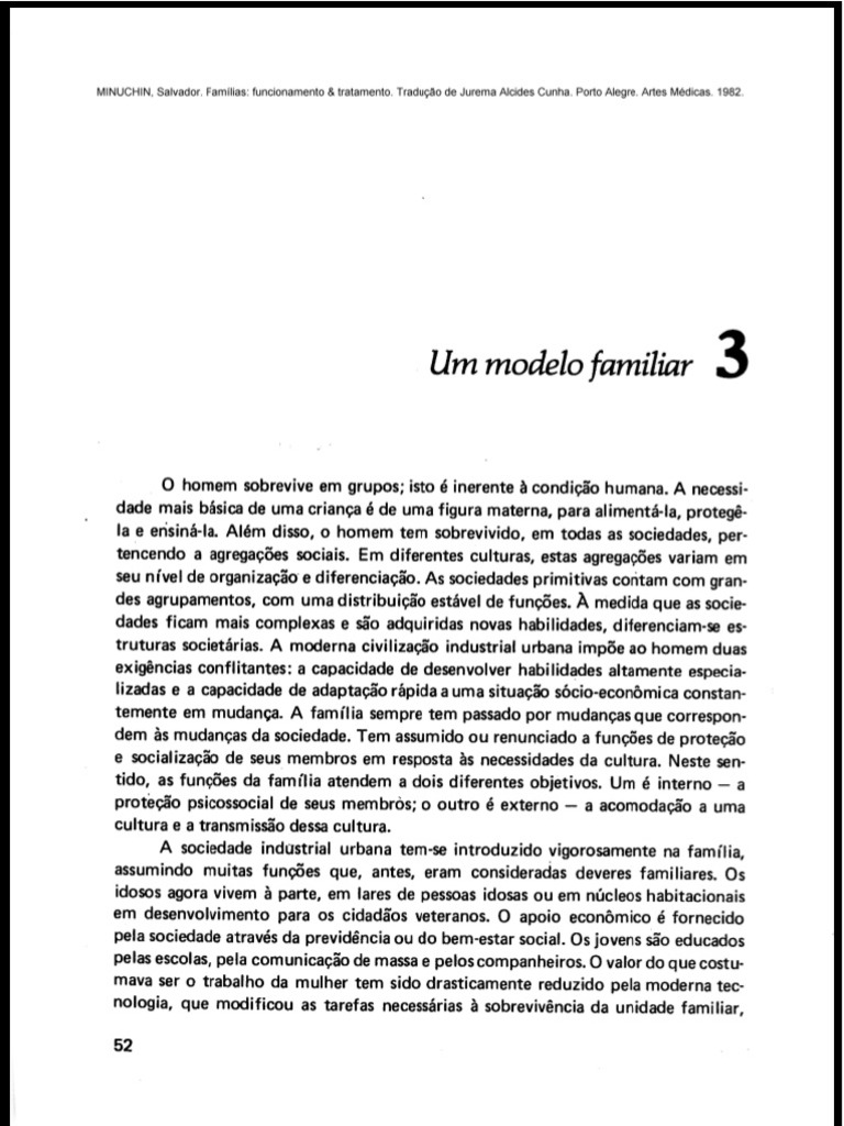 Texto 1 - Minuchin (1982) - Cap3 - Um Modelo Familiar | PDF
