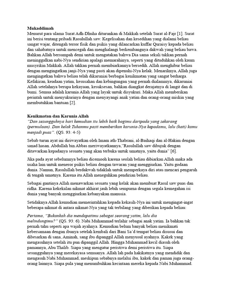 Tadabbur Surah Adh Dhuha - 2 | PDF