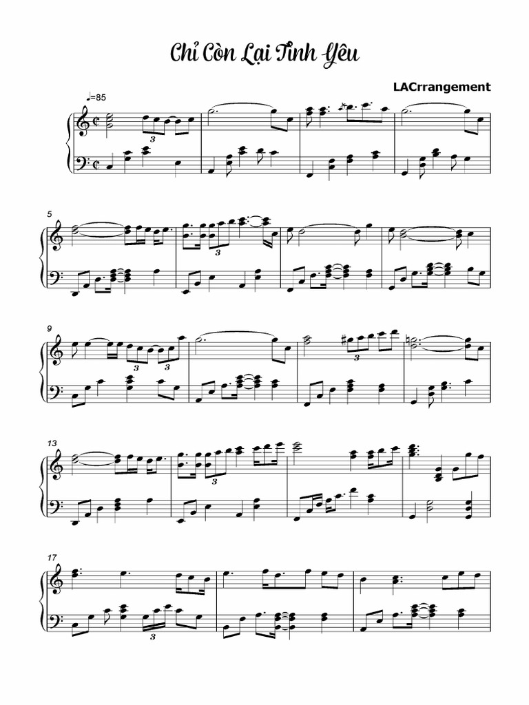 Chi Con Lai Tinh Yeu Piano - LACrrangement | PDF