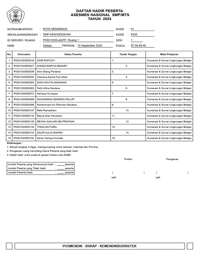Asesmen Nasional - DH2 | PDF